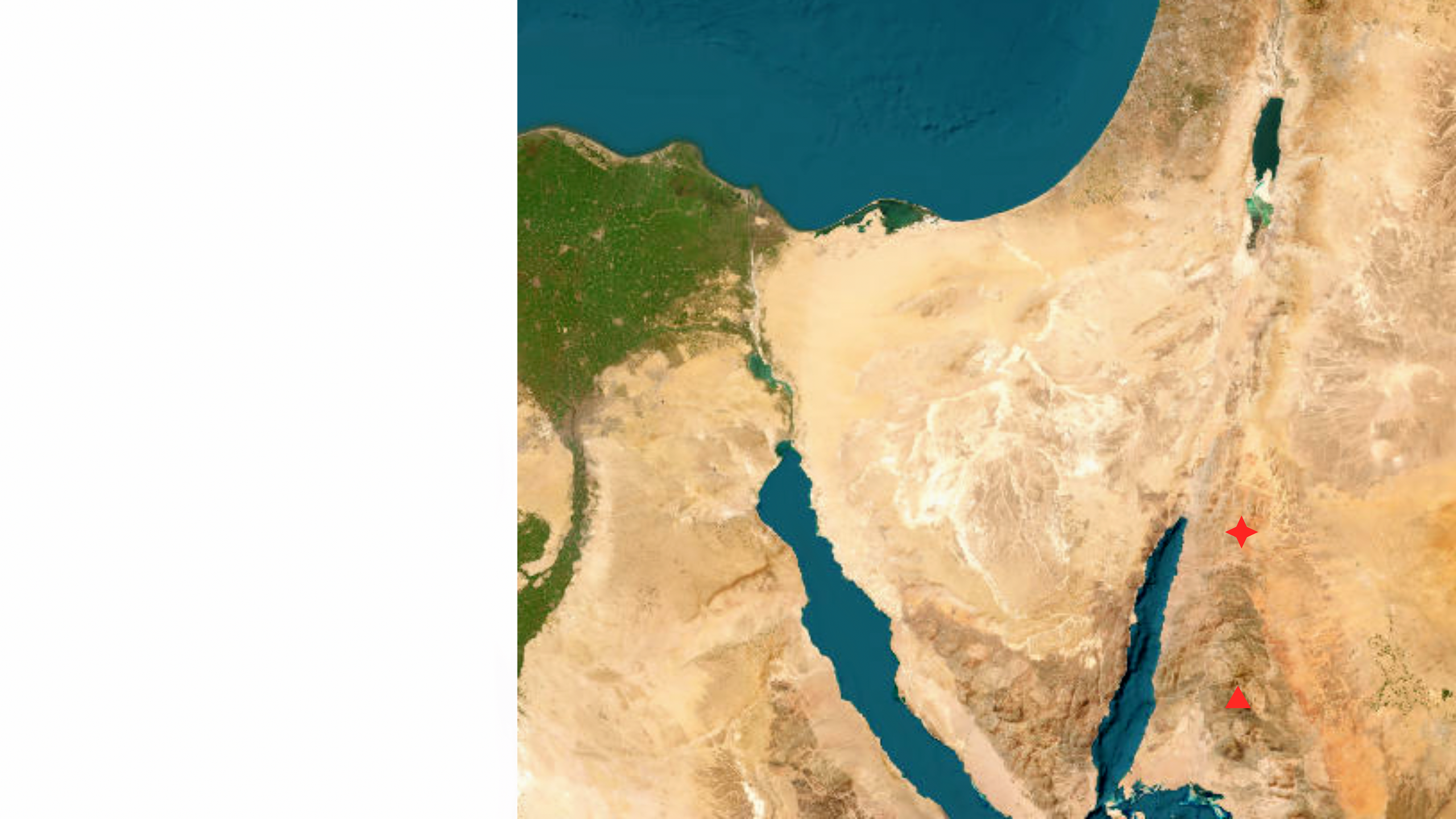 Exodus Map | Path of the Exodus from the Red Sea to the Jordan